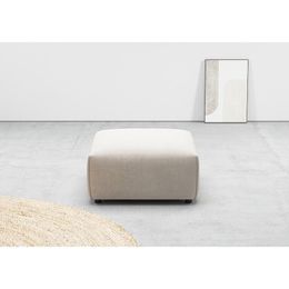 Home Affaire Hocker &raquo;Glimminge auch in Breitcord, Feincord und Easy care-Bezug&laquo; passend zur Serie "Glimminge" beige 100% Polyester B/H/T: 80cm x 42cm 
