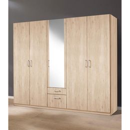 Priess Kleiderschrank &raquo;Bilbao&laquo; T&uuml;ranschlag links oder rechts braun Holzwerkstoff B/H/T: 230cm x 193cm x 54cm, Schubladen: 2 Stk. T&uuml;ren: 5 Stk. ohne 