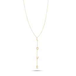 Echtzeit Damen Y-Kette &raquo;Schmuck Geschenk Edelstahl Halskette Love Letters&laquo; gold Edelstahl, L: 47
