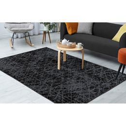 Kayoom Teppich &raquo;Kalevi 200&laquo; rechteckig 8 mm H&ouml;he Flachgewebe grau Polyester B : 80cm 1 Stk., 8mm, L: 150cm