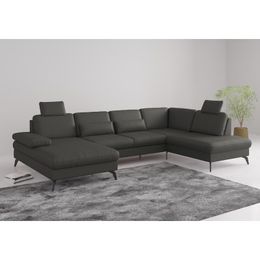 Sit & More sit&more Wohnlandschaft &raquo;Morris Jubi&laquo; wahlweise mit Armteilverstellung, Schlaffunktion & Bettkasten grau B/H/T: 335cm x 82cm x 212cm, NaturLEDER , 