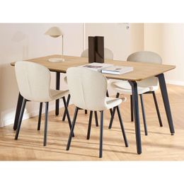 ACTONA GROUP Esszimmer-Set &raquo;Essgruppe, Speisetisch mit Wohnzimmerst&uuml;hlen&laquo; Set, 1x Tisch + 4x St&uuml;hle, 5 Stk. tlg. schwarz Polyester B/H/T: 160cmcm x 