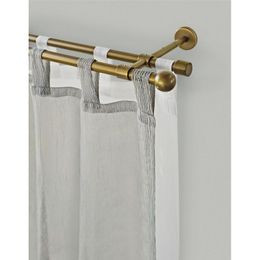 Garesa Gardinenstange &raquo;BOLTI&laquo; &Oslash; 16 mm 2 l&auml;ufig-l&auml;ufig Wunschma&szlig;l&auml;nge Vorhanggarnitur, verl&auml;ngerbar, Wandmontage, ohne Ringe gold Metall B/L: 340cm &Oslash; 