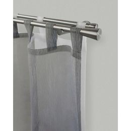 Garesa Gardinenstange &raquo;ROSA&laquo; &Oslash; 16 mm 2 l&auml;ufig-l&auml;ufig Wunschma&szlig;l&auml;nge Vorhanggarnitur, verl&auml;ngerbar, Endknopf Stumpf, ohne Ringe silber Metall B/L: 