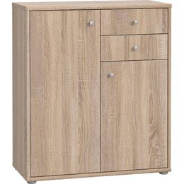 FORTE Kommode &raquo;Tempra, Kommode, 2 T&uuml;ren, 2 Schubk&auml;sten, viel Stauraum&laquo; Breite 73,7 cm braun B/H/T: 73,7cm x 85,5cm x 34,8cm, 2 Stk., 2 Stk.