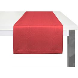 WIRTH Tischl&auml;ufer &raquo;Neufahrn&laquo; rot Kunstfaser B/L: 40cm x 150cm, eckig