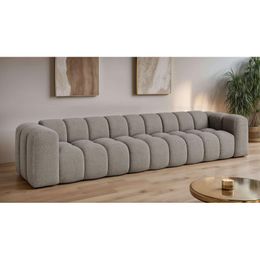 OTTO home Big-Sofa &raquo;XL KALLIE Design-Sofa mit Steppung, Bubble-Optik, Breite 340 cm&laquo; moderne Steppung, hoher Sitzkomfort und modernes Design grau 100%