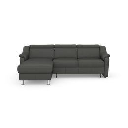 Sit & More sit&more Ecksofa &raquo;Freetown L-Form&laquo; inklusive Kopfteilverstellung und komfortablem Federkern grau B/H/T: 257cm x 84cm x 166cm, Luxus-Microfaser ALTARA 