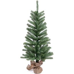 IC Winterworld K&uuml;nstlicher Weihnachtsbaum &raquo;Tannenbaum, k&uuml;nstlicher Christbaum&laquo; Nordmanntanne Weihnachtsdeko mit Jutebeutel um den Betonfu&szlig; gr&uuml;n 