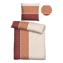 Bettw&auml;sche &raquo;0301109&laquo; 2 Stk. wohlig warm, temperaturausgleichend, 100% Baumwolle, pflegeleicht rot Feinbiber, Obermaterial: 100% Baumwolle B/L: 135cm x