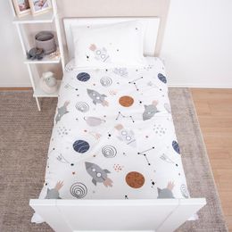Baby Best Babybettw&auml;sche &raquo;BabyBest Weltall&laquo; 2 Stk. bunt Flanell, Obermaterial: 100% Baumwolle B/L: 100cm x 135cm, 1 Stk., 1 Stk., Flanell, B/L: 40cm x 60cm, 2 