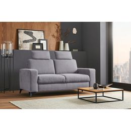 Home Affaire 2-Sitzer &raquo;Lolland&laquo; mit Federkern, auch mit abwischbarem Bezug grau Struktur impr&auml;gniert - feucht abwischbar (100% Polyester);Struktur 