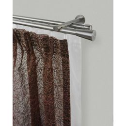 Garesa Gardinenstange &raquo;ROSA&laquo; &Oslash; 16 mm 2 l&auml;ufig-l&auml;ufig Wunschma&szlig;l&auml;nge Innenlaufgarnitur, verl&auml;ngerbar, Endknopf Stumpf silber Eisen B/L: 250cm &Oslash; 16mm, 1