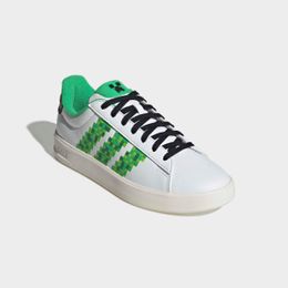 Herren Sneaker "GRAND COURT MINECRAFT", adidas Sportswear, Gr. 44, gr&uuml;n, Leder, Synthetik, Schuhe