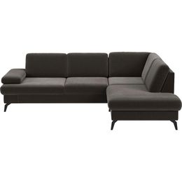 Sit & More sit&more Ecksofa &raquo;Morris L-Form, inkl. Sitztiefenverstellung&laquo; wahlweise mit Armteilverstellung, Schlaffunktion & Bettkasten grau 100% Polyester B/H/T: