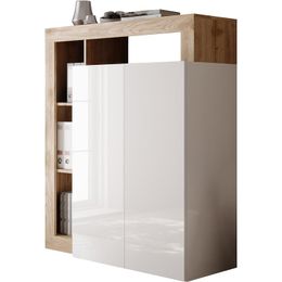 Home Affaire Sekret&auml;r &raquo;Hamburg Breite 108 cm, H&ouml;he 126 cm, 2 T&uuml;ren, PC-Schrank, Home-Office,&laquo; dekorativer Rahmen, Tastaturauszug, Stauraum, 