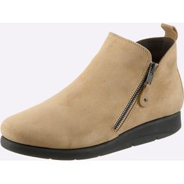 Casual Looks Damen Stiefelette, Gr. 37, beige, Nubukleder, Schuhe