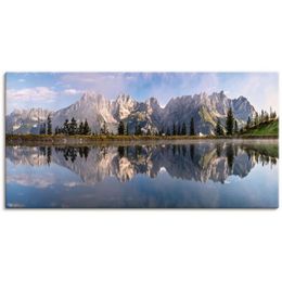Artland Wandbild &raquo;Wilder Kaiser in Tirol&laquo; Bilder von Europa 1 Stk. tlg. als Alubild, Leinwandbild, Poster in verschied. Gr&ouml;&szlig;en blau B/H/T: 40cm x 20cm, 