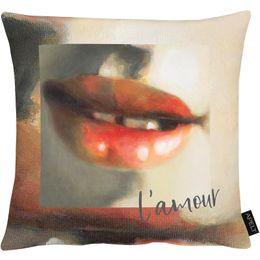 Apelt Dekokissen &raquo;Kiss&laquo; Kissenh&uuml;lle mit F&uuml;llung, 1 St&uuml;ck bunt Polyester B/L: 45cm x 45cm, 1 Stk.