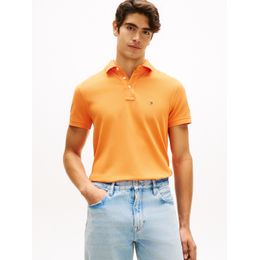 Tommy Hilfiger Herren Poloshirt "1985 SLIM POLO", orange, Gr. S, Piqu&eacute;, Obermaterial: 96% Baumwolle, 4% Elasthan, Shirts, Markenstickerei, aus