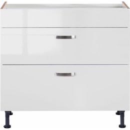 KOCHSTATION Kochfeldumbauschrank &raquo;KS-Cara&laquo; Breite 90 cm, mit Vollausz&uuml;gen und Soft-Close-Funktion wei&szlig; wei&szlig;, B/H/T: 90cm x 87cm x 58,4cm
