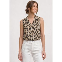 Street One Damen Street One Blusentop Sommerbluse mit Bowling-Kragen und grafischem Muster bunt 42
