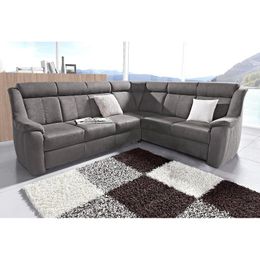 Sit & More sit&more Ecksofa &raquo;Basel L-Form&laquo; wahlweise mit Relaxfunktion grau Altara Nubuck , Luxus-Microfaser (100% Polyester;PRIMABELLE -Microfaser, Luxus-