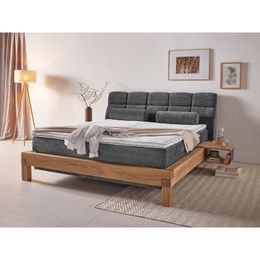 Home Affaire Boxspringbett &raquo;Villads&laquo; Liegefl&auml;che: 180/200 cm, Inside-Boxspring-Unterbau, recycelte Stoffe grau Polyester Struktur (recyceltes 