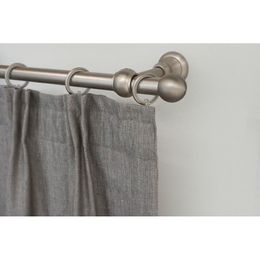 Garesa Gardinenstange &raquo;ANDREA&laquo; &Oslash; 20 mm 1 l&auml;ufig-l&auml;ufig Wunschma&szlig;l&auml;nge Vorhanggarnitur, verl&auml;ngerbar, Endknopf Kugel kurz, mit Ringen silber Metall B/L