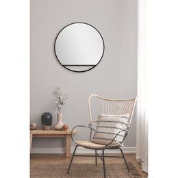 Talos Wandspiegel dekorativer runder Spiegel mit Aluminiumrahmen, &Oslash; 80 cm schwarz &Oslash; 60cm