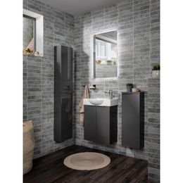 Fackelmann Waschbeckenunterschrank &raquo;SBC&laquo; Badm&ouml;bel f&uuml;r G&auml;ste-WC, Breite ca. 55 cm grau Anthrazitmatt, B/H/T: 52cm x 60cm x 24,3cm, T&uuml;ren: 2 Stk.