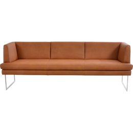 K+w Komfort & Wohnen K+W Komfort & Wohnen Polsterbank &raquo;Cube&laquo; Hammerkissenoptik, 2 Breiten, Hochkantkufe in Edelstahloptik braun B/H/T: 229cm x 82cm x 67cm, Leder CLOUD