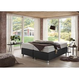 Westfalia Schlafkomfort Boxspringbett &raquo;London in den Breiten 160x200, 180x200cm & 200x200cm&laquo; grau Kunstleder mit Kaltschaum-Topper, Liegefl&auml;che B/L: 180cm x 200cm, Gewicht 