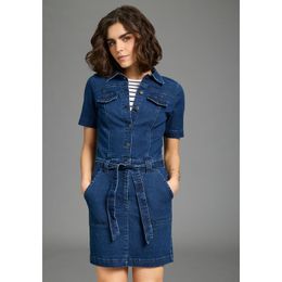 Arizona Damen Jeanskleid aufgesetzte Taschen kniefrei, aus elastischer Baumwollmischung, mit aufgesetzten Taschen 38, N-Gr