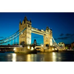 papermoon Fototapete &raquo;Tower Bridge&laquo; glatt bunt Vlies B/L: 3,5m x 2,6m, Bahnen: 7 Stk.