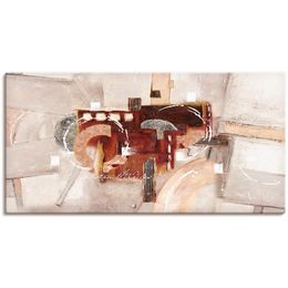 Artland Leinwandbild &raquo;Abstrakte Kreise&laquo; Gegenstandslos 1 Stk. tlg. auf Holzrahmen gespannt braun B/H/T: 60cm x 30cm, Leinwandbild Gegenstandslos, 1 Stk.
