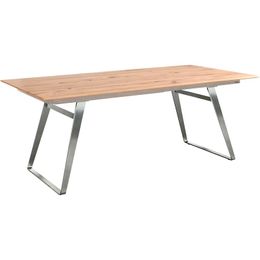 Musterring Esstisch &raquo;Tavia&laquo; B&uuml;gelgestell in 3 Farben, Platte Charakter-Eiche ge&ouml;lt, ausziehbar braun B/H/T: 220cm x 76cm x 100cm, Synchron-Auszug, B&uuml;gelgestell 
