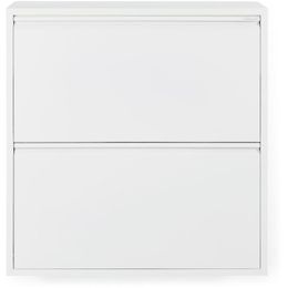 SPINDER DESIGN Schuhschrank Metall, Breite 75 cm wei&szlig; Metall B/H/T: 75cm x 77,5cm x 23cm, T&uuml;ren: 2 Stk.