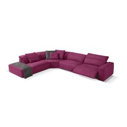 Egoitaliano Ecksofa &raquo;Beverly, extravangantes Designsofa mit erstklassigem Sitzkomfort&laquo; wahlweise mit elektrischer Relaxfunktion, Kopfteilverstellung pink B/H/T: 