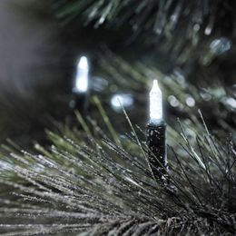 Konstsmide LED-Lichterkette 80 Stk.-flammig LED Minilichterkette, 80 kalt wei&szlig;e Dioden gr&uuml;n Dioden 80 Stk. Flammen 80 Stk., Gesamtl&auml;nge 19,85m