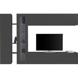 Home Affaire Wohnwand &raquo;Maruska&laquo; 1 Stk. tlg. grau Holzwerkstoff B/H/T: 280cmcm x 180cmcm x 30cmcm