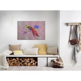 A.S. Cr&eacute;ation Leinwandbild &raquo;peacock&laquo; Kunst Tiere 1 Stk. tlg. Keilrahmen Bild Bunt Pfau Leinwand-Bild Wohnzimmer modern Wandbild bunt Holz, Stahl B/H/T: 90cm x 60cm,