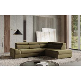 Sit & More sit&more Ecksofa &raquo;Broadway L-Form&laquo; mit verstellbaren Kopfteilen, wahlweise mit Schlaffunktion gr&uuml;n 100% Polyester B/H/T: 270cm x 79cm x 213cm, 