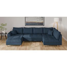 Home Affaire Wohnlandschaft &raquo;CHARRE U-Form mit Ottomane, Ma&szlig;e B/T/H: 310/161/81 cm&laquo; feine Steppung, lose R&uuml;cken- und Zierkissen, auch in Cord und 