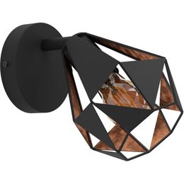 Eglo Deckenleuchte &raquo;Carlton 7 Wandleuchte, Vintage, Retro, schwarz und Kupfer, E27, Lampe&laquo; E27 1 Stk. Wandleuchte innen, Wandleuchter mit schwenkbarem