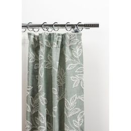 Garesa Gardinenstange &raquo;EASY&laquo; &Oslash; 20 mm 2 l&auml;ufig-l&auml;ufig Wunschma&szlig;l&auml;nge Vorhanggarnitur, verl&auml;ngerbar, Endk. M. Streifen, Alu, mit Ringe grau Aluminium B/