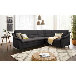 Sit & More sit&more Ecksofa &raquo;Cardoso L-Form&laquo; mit Federkern, wahlweise mit Schlaffunktion und Schubkasten grau Flachgewebe (100% Polyester);Struktur (100% 