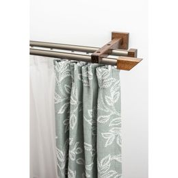 Garesa Gardinenschiene &raquo;Cubus, Quadros Innenlauf&laquo; 2 l&auml;ufig-l&auml;ufig Wunschma&szlig;l&auml;nge Innenlauf-Vorhanggarnitur, verl&auml;ngerbar, Holz-Aluminium braun B/L: 