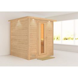 Karibu Sauna &raquo;Menja&laquo; Set, ohne Ofen beige ohne Ofen, (ohne Ofen)