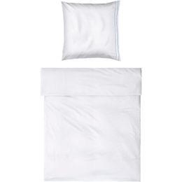 M&ouml;ve Bettw&auml;sche &raquo; Noblesse Bettw&auml;sche Set&laquo; 2 Stk. mit eleganten Biesen wei&szlig; Satin, Obermaterial: 100% Baumwolle B/L: 155cm x 220cm, Satin, B/L: 80cm x 80cm